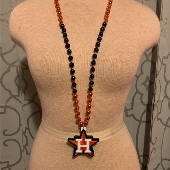 Jewelry | Houston Astros Mardi Gras Bead Necklace Nwt | Poshmark